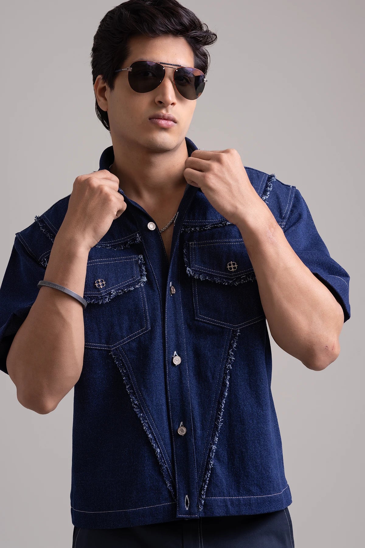 Midnight Blue Frayline Summer Shaket