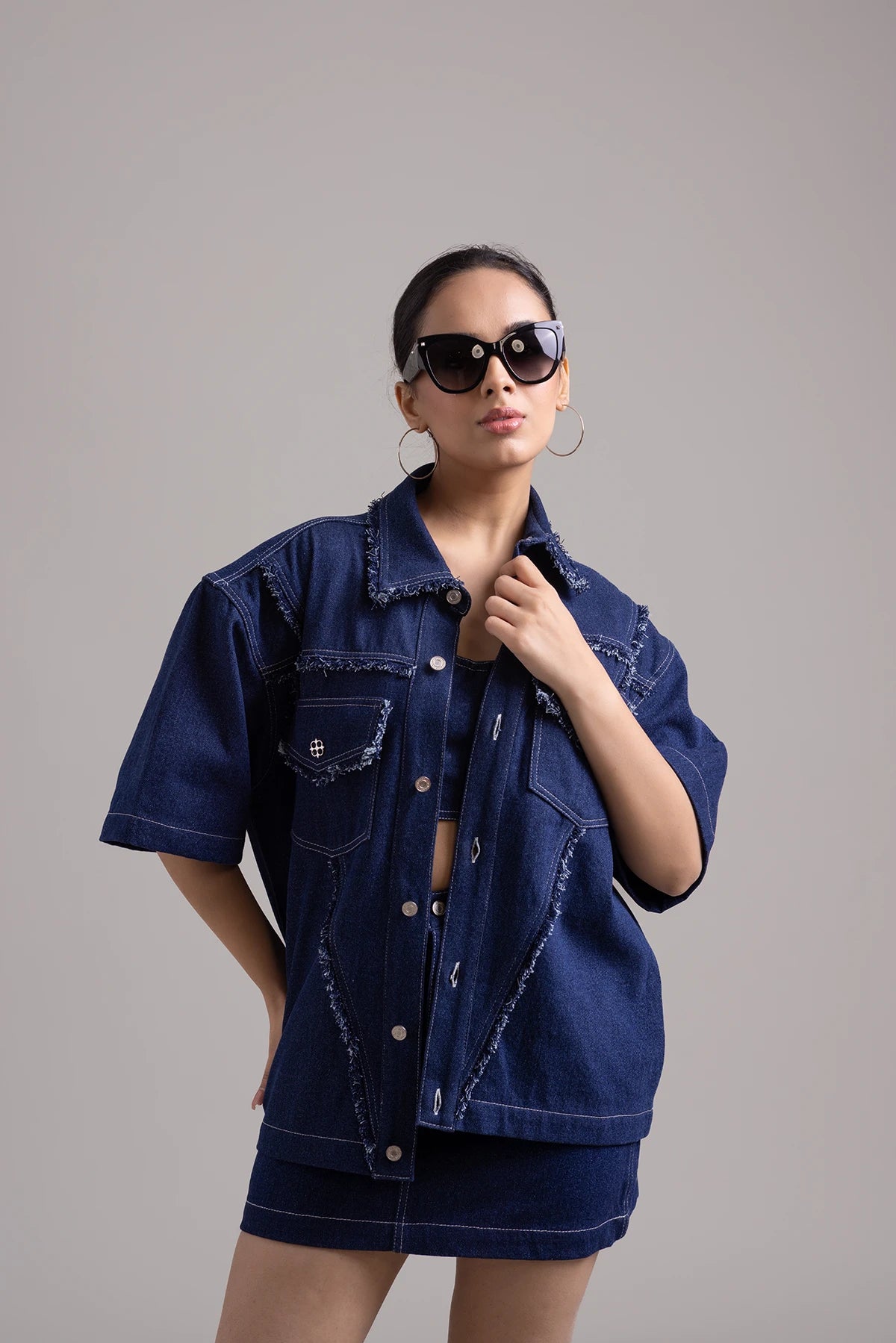 Midnight Blue Frayline Summer Shaket